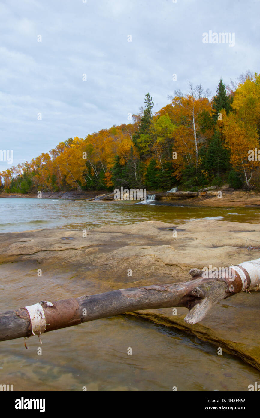 Elliot Falls, Pictured Rocks National Lakeshore, Michigan Stock Photo ...