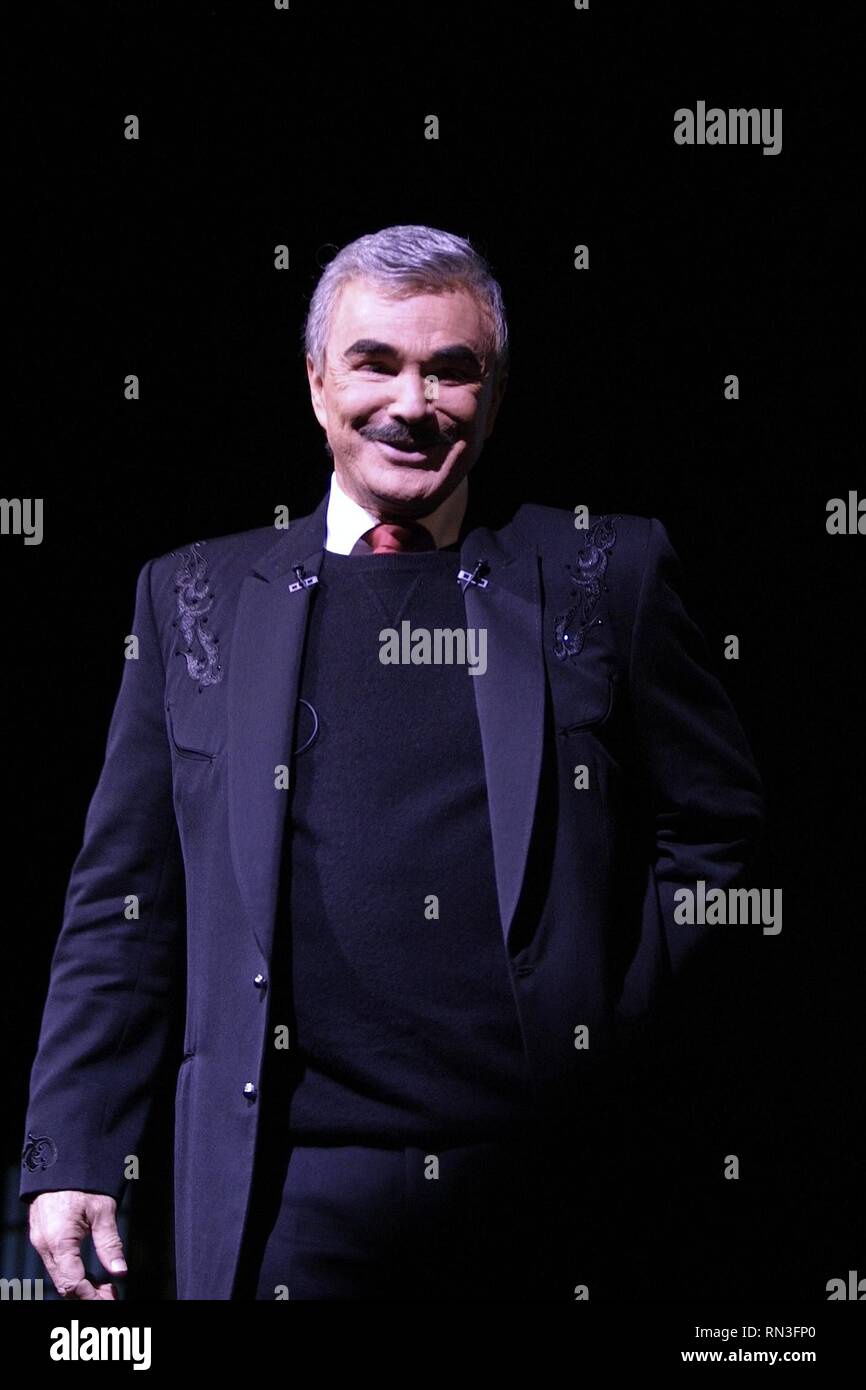 Actor and comedian Burt Reynolds is shown performing on stage during a ...