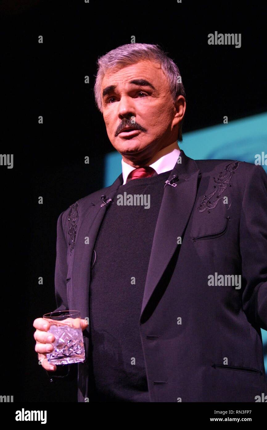 Actor and comedian Burt Reynolds is shown performing on stage during a ...