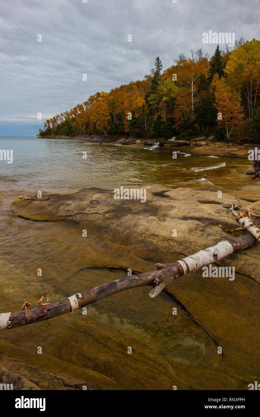 Elliot Falls, Pictured Rocks National Lakeshore, Michigan Stock Photo ...