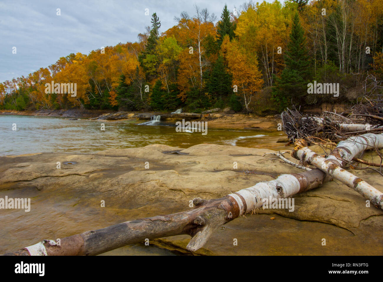 Elliot Falls, Pictured Rocks National Lakeshore, Michigan Stock Photo ...