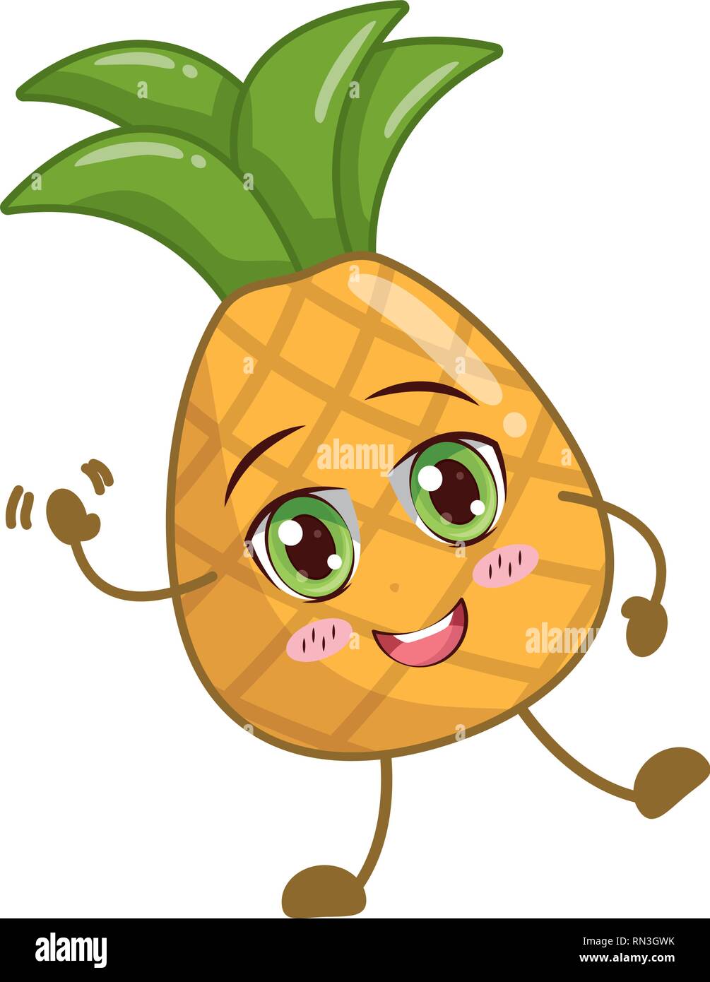 kawaii pineapple cartoon character Stock Vector Image & Art - Alamy