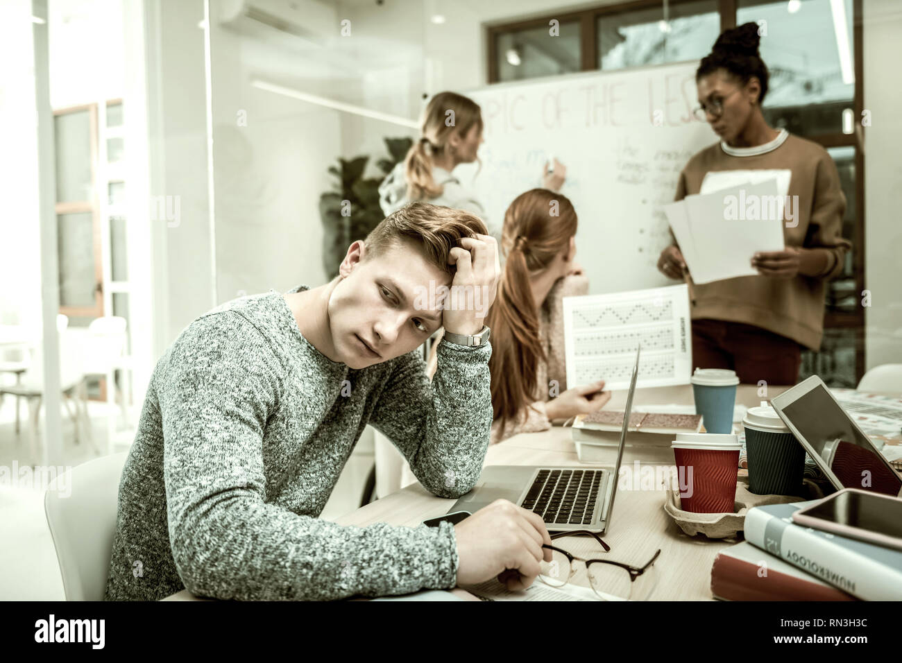 Exhausted teacher hi-res stock photography and images - Alamy