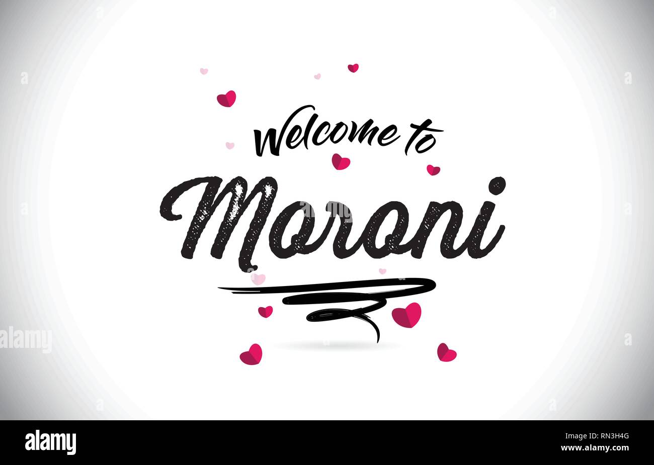 Moroni Welcome To Word Text with Handwritten Font and Pink Heart Shape ...