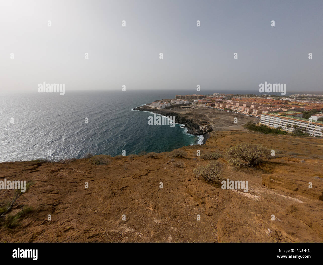Spectacular coastal view of Playa Amarilla with desert landscape Stock ...