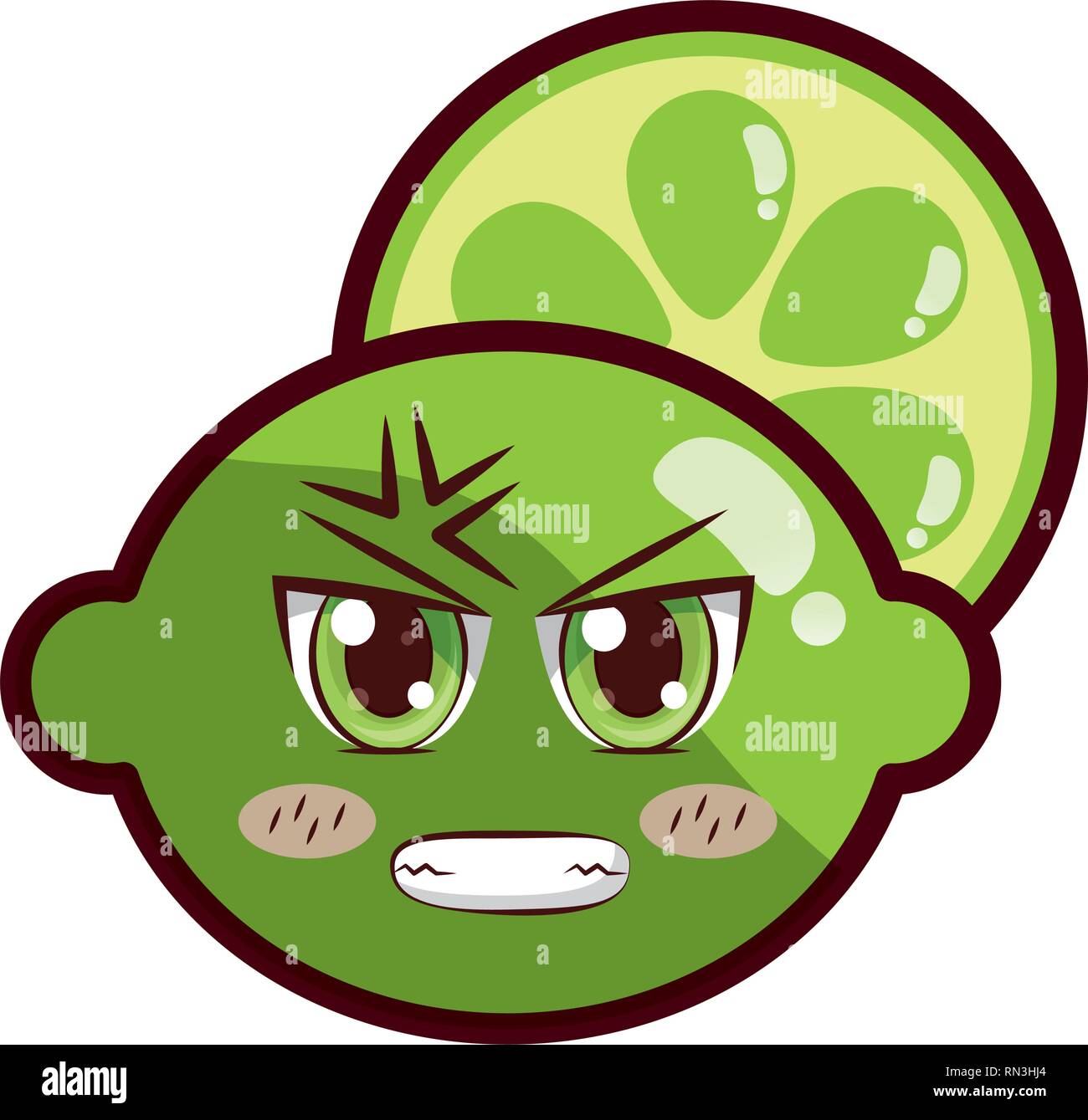 Lemon slice cartoon character Stock Vector Images - Alamy