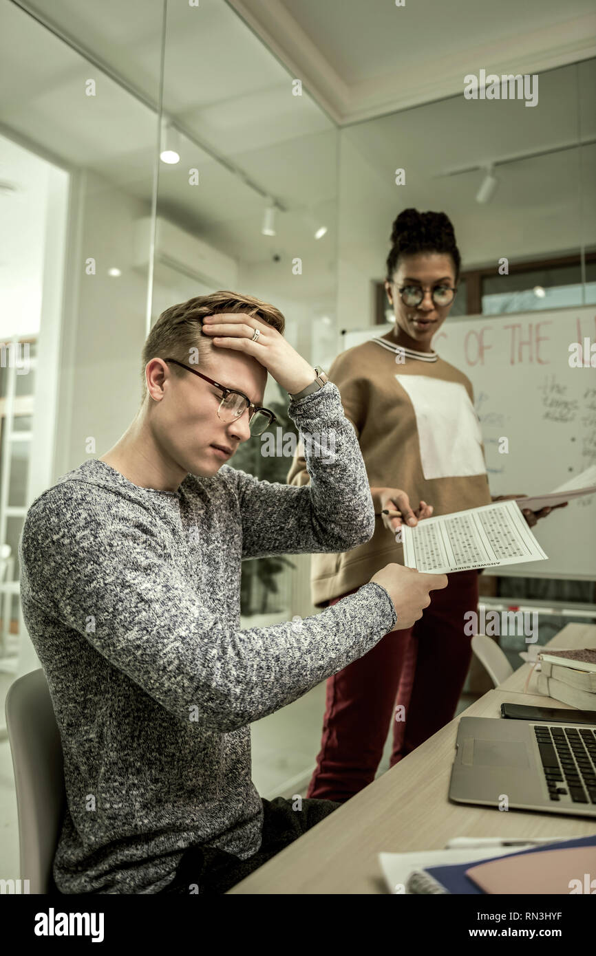 Student feeling shocked after seeing result of his finals Stock Photo ...