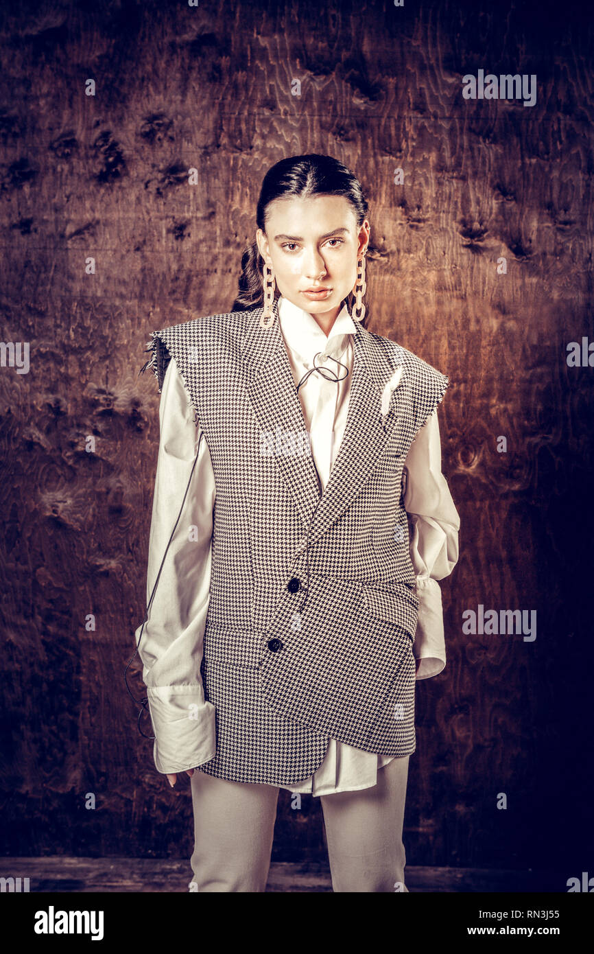 Attractive young woman working as a model Stock Photo - Alamy