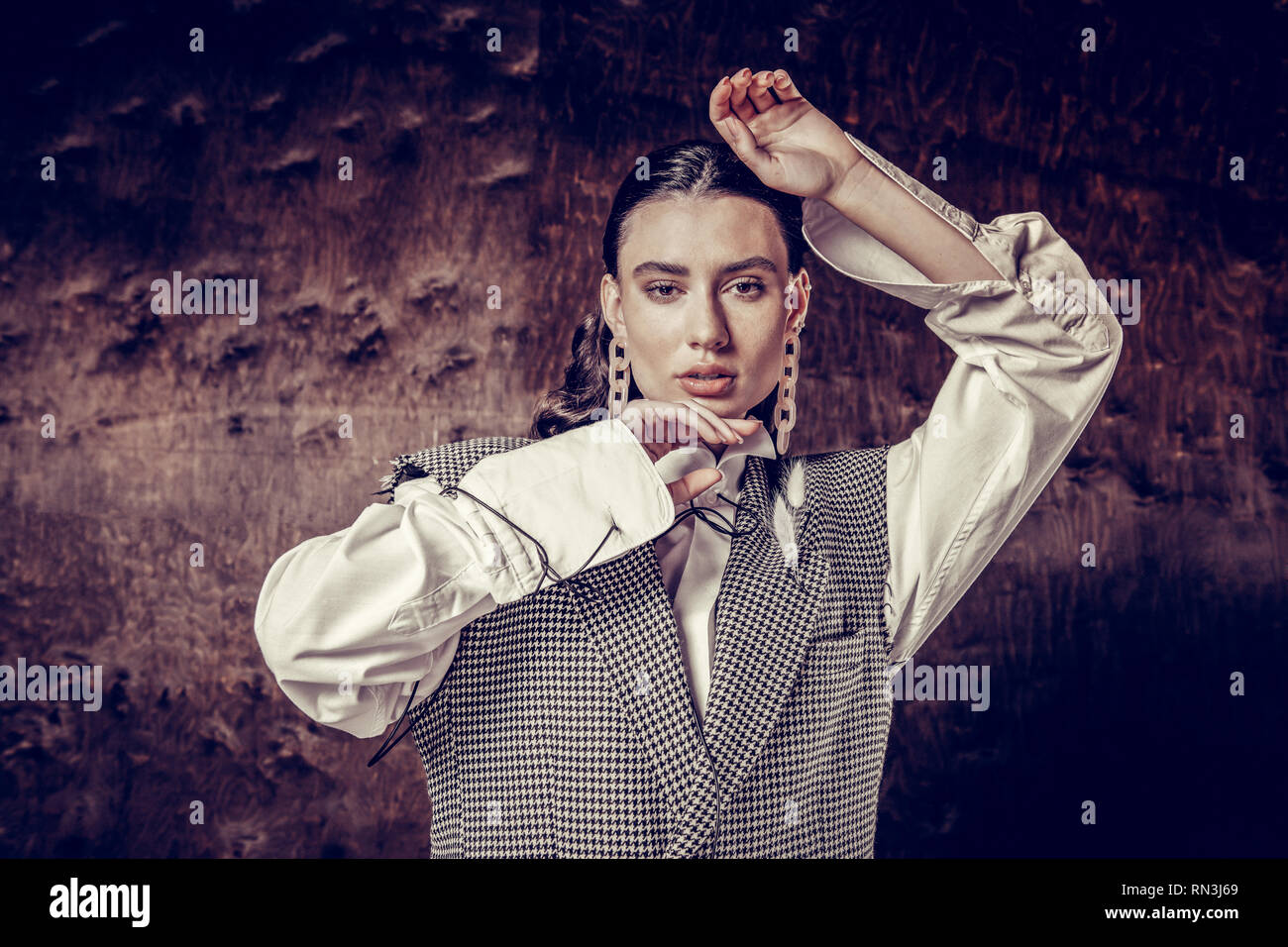 Attractive good looking woman being a professional model Stock Photo ...