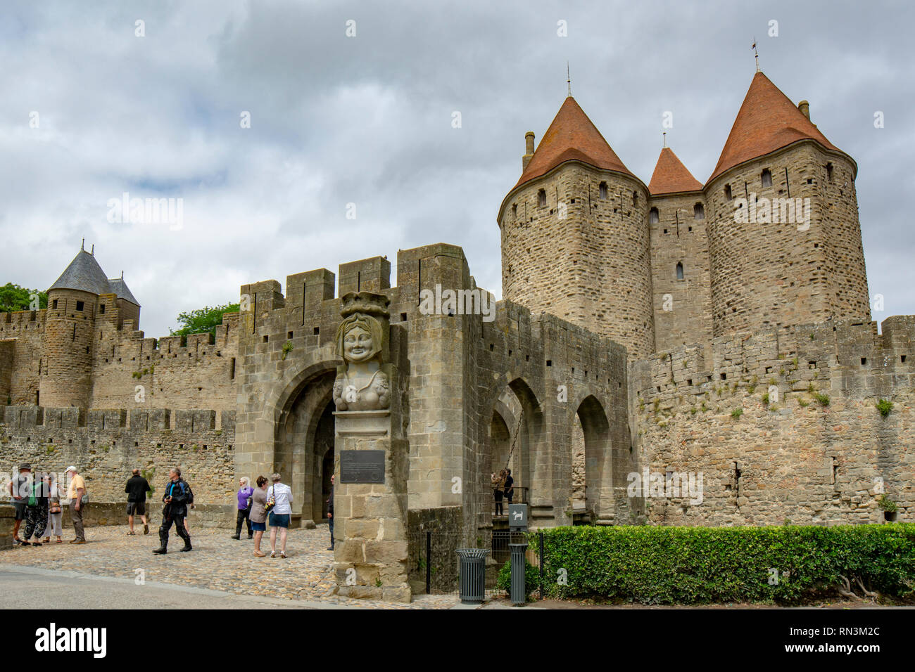 Carcassonne, France; June 2015: Carcassonne Castle is located at ...