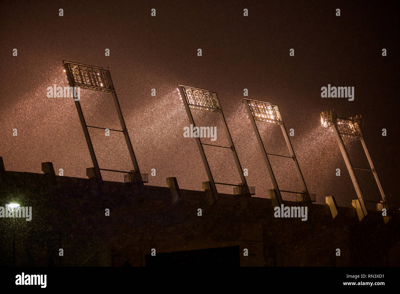 Stadium lights at night Stock Photo - Alamy