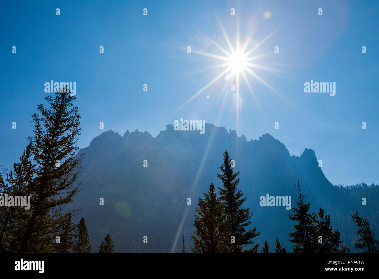Sunshine over mountain in Stanley, Idaho Stock Photo - Alamy