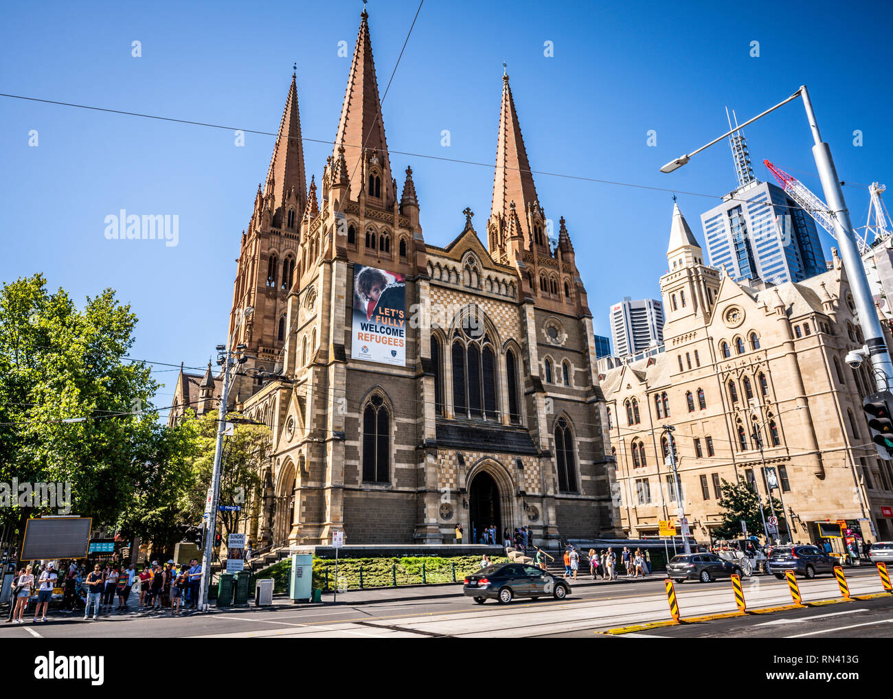 2nd January 2019, Melbourne Australia : Street view of the facade of St ...