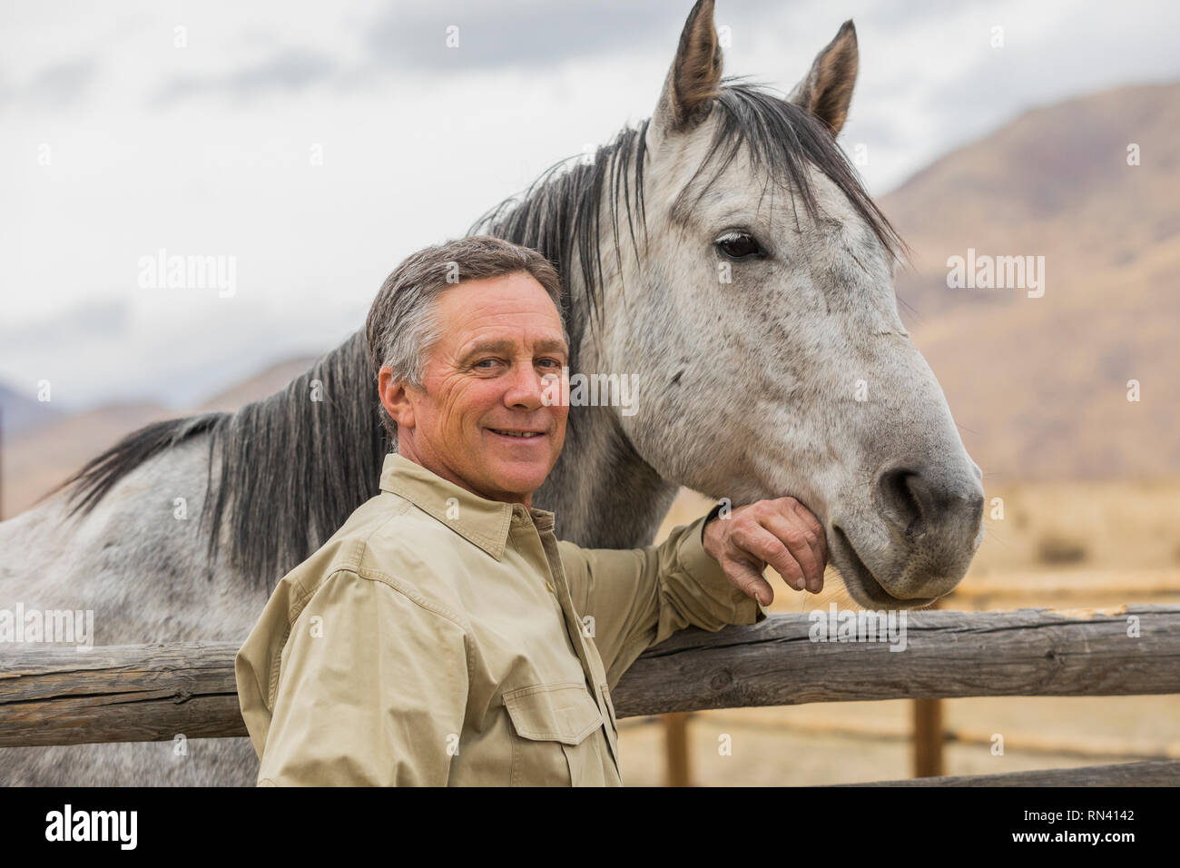 Mature with horse hi-res stock photography and images - Alamy