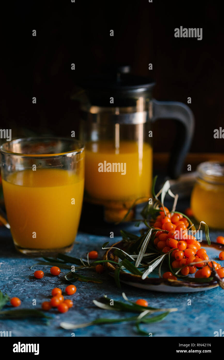 Sea buckthorn berry tea Stock Photo - Alamy