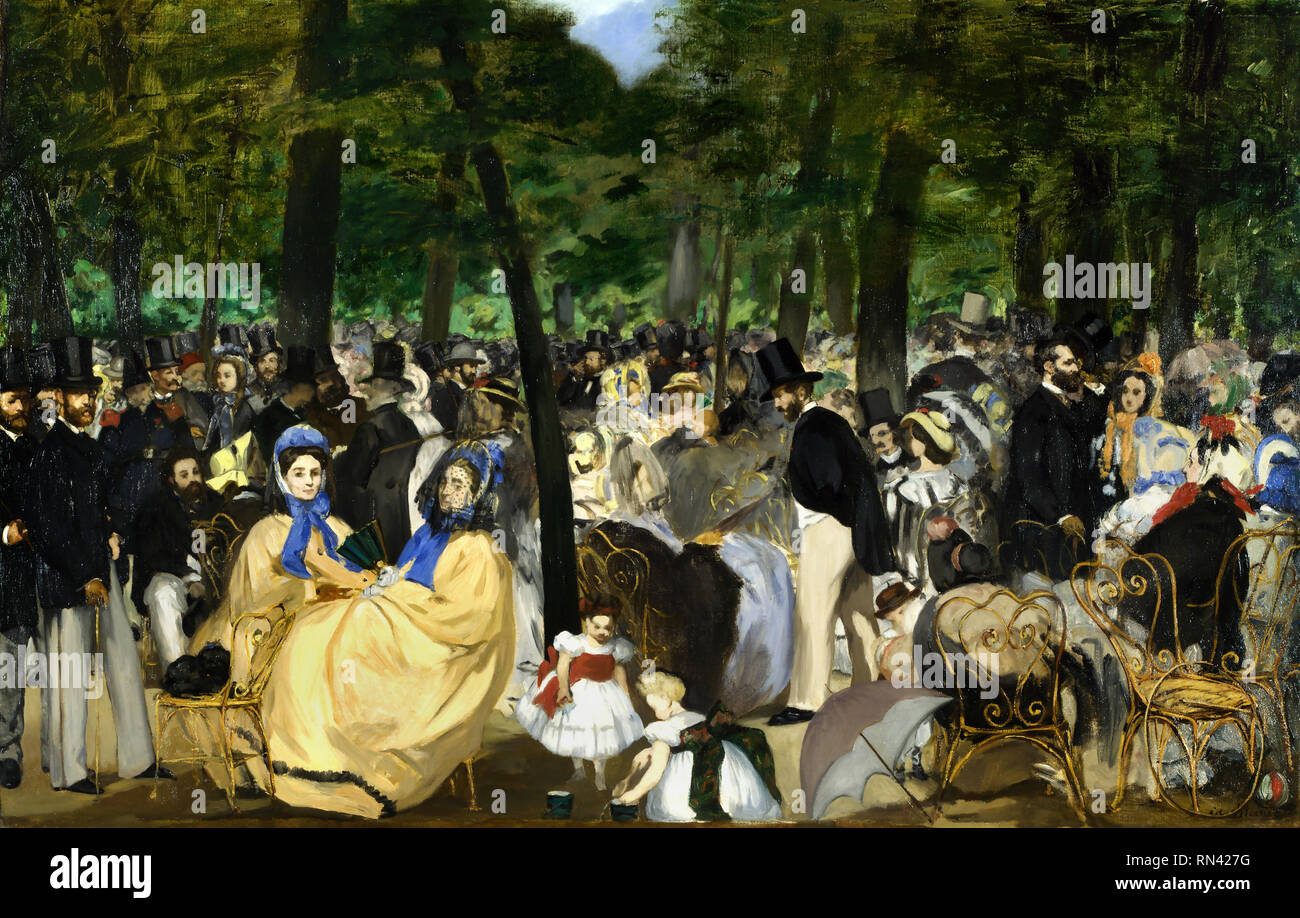 Painting edouard manet music in the tuileries hi-res stock photography ...