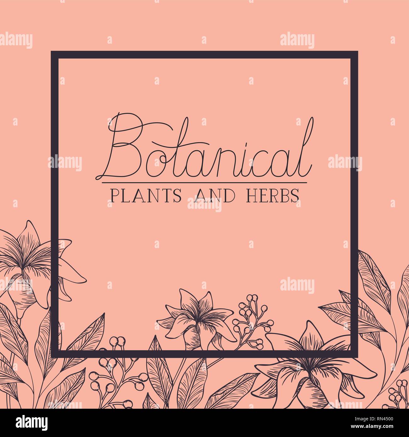 Decorated with flowers and greenery Stock Vector Images - Alamy