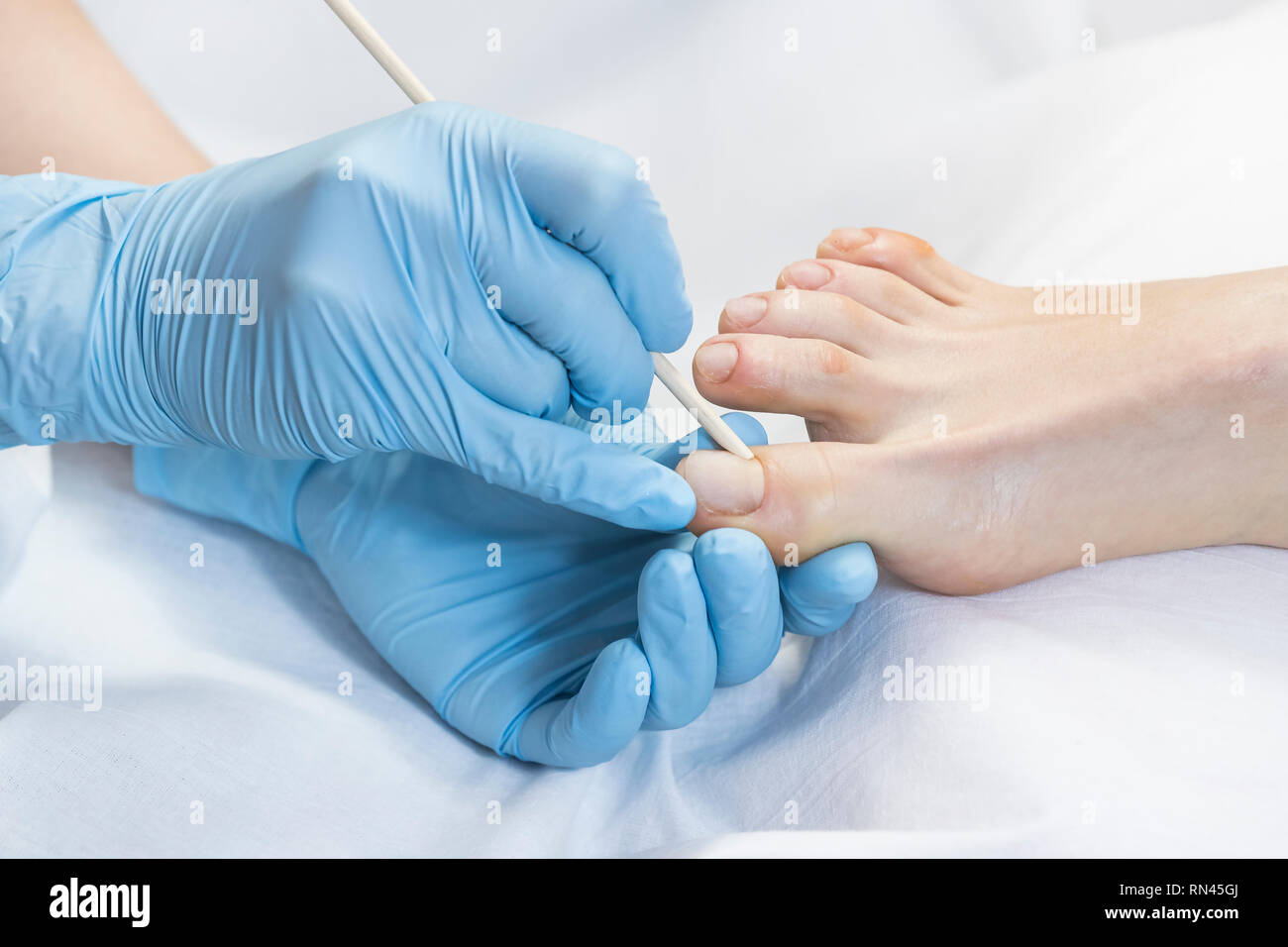Process of pedicure women at beauty salon Stock Photo - Alamy
