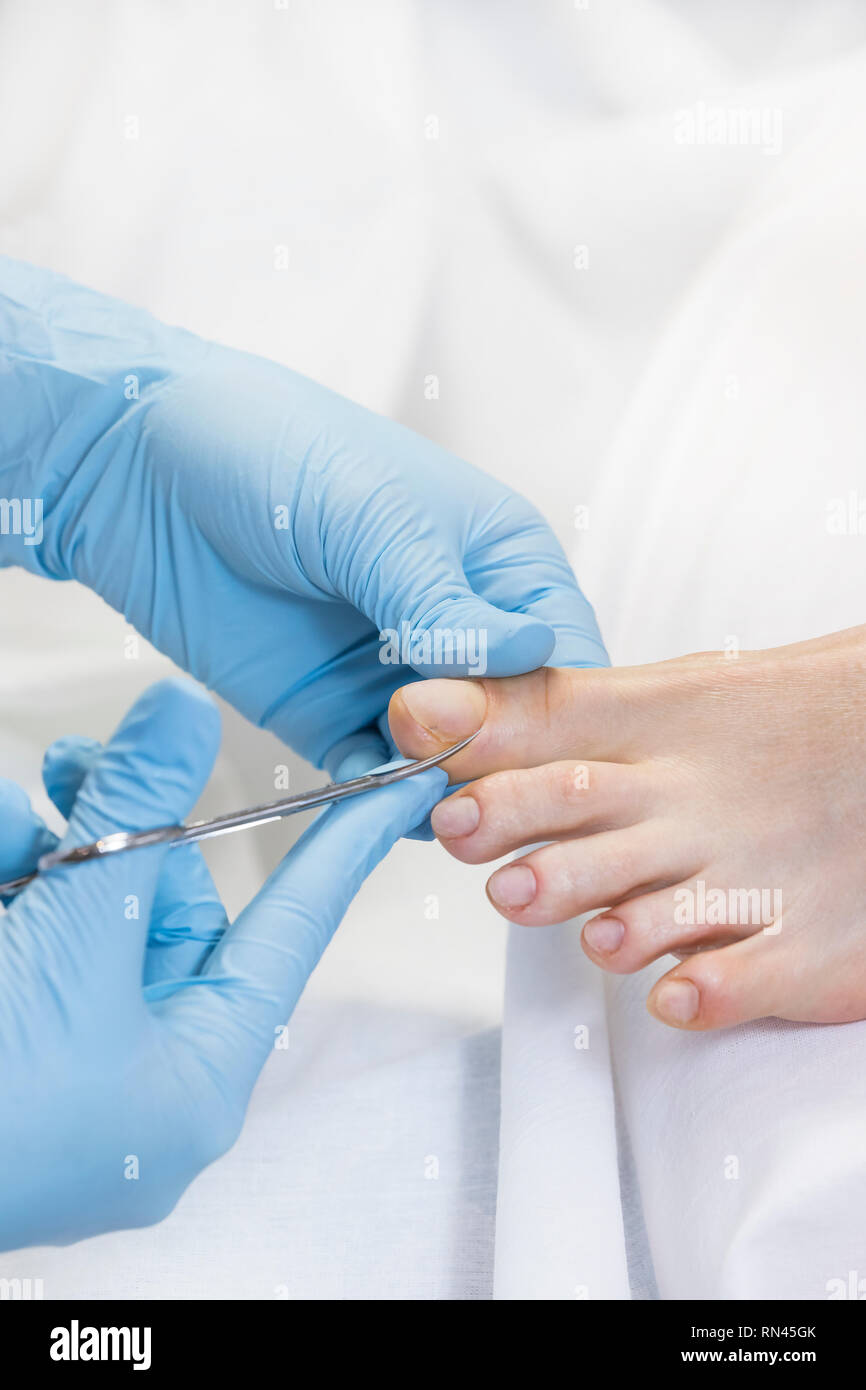 Process of pedicure women at beauty salon Stock Photo - Alamy