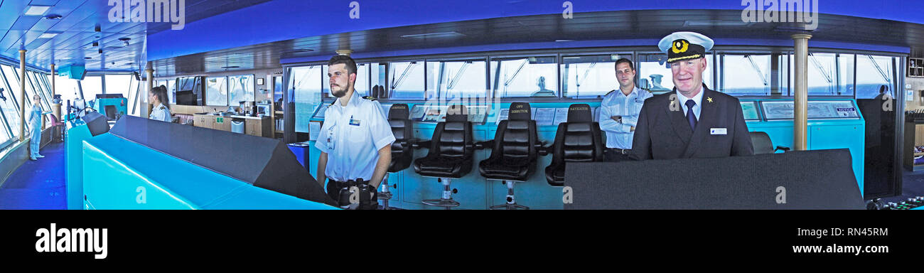 Bridge of Holland America's m/s Westerdam with Captain Mark Rowden in ...