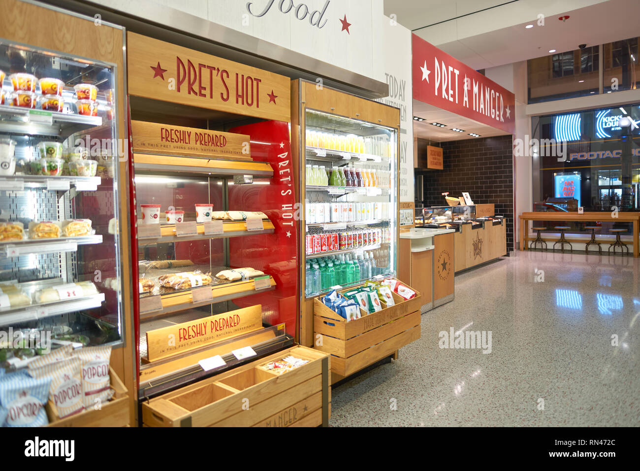 CHICAGO, IL - CIRCA MARCH, 2016: interior of Pret a Manger. Pret a ...