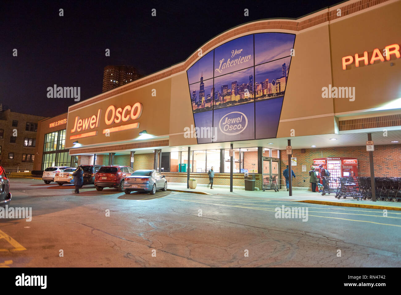 CHICAGO, IL - CIRCA MARCH, 2016: Jewel-Osco store in the nighttime ...