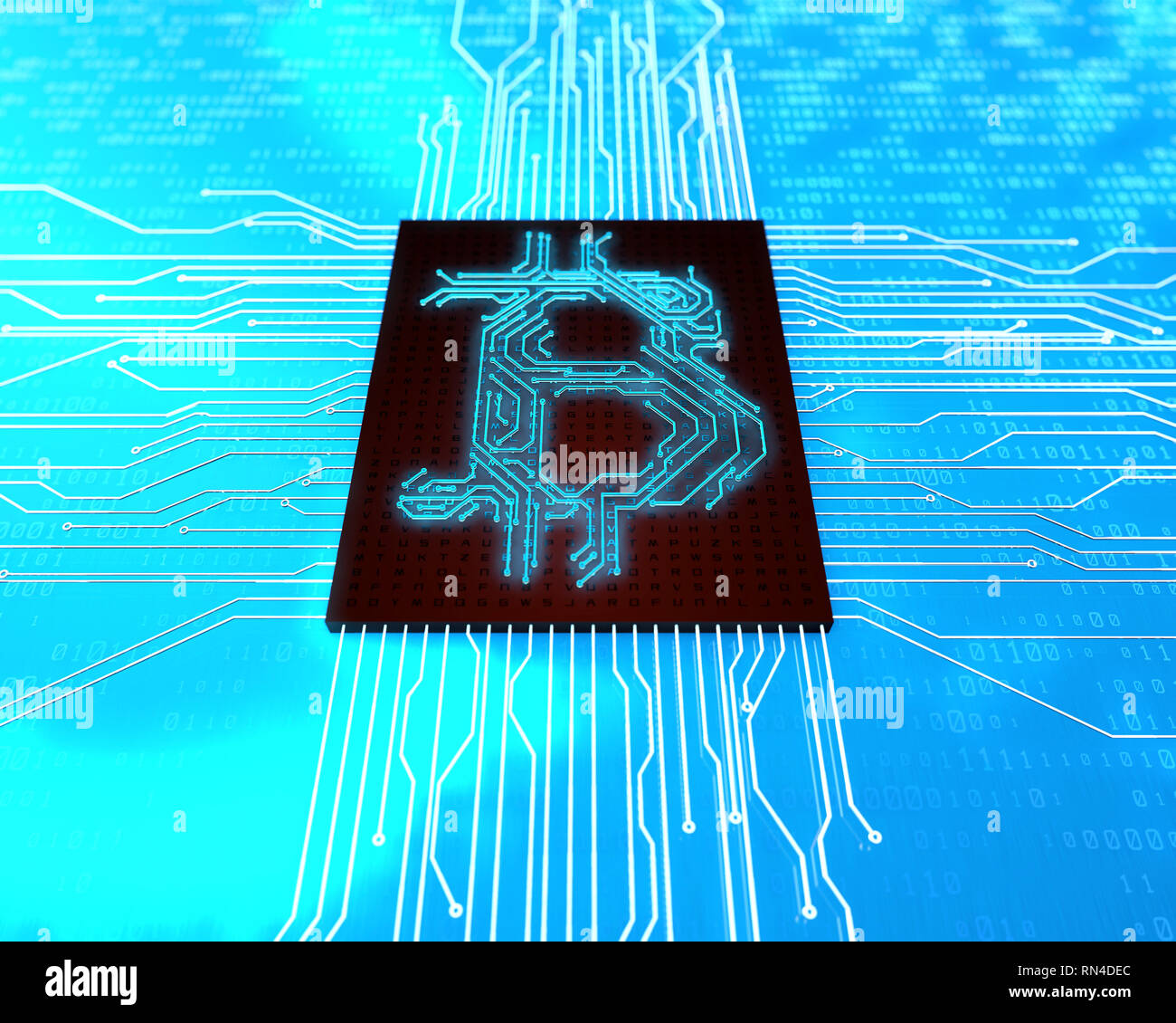 Circuit Board and Bitcoin, Electronic Network Fintech Stock Photo - Alamy