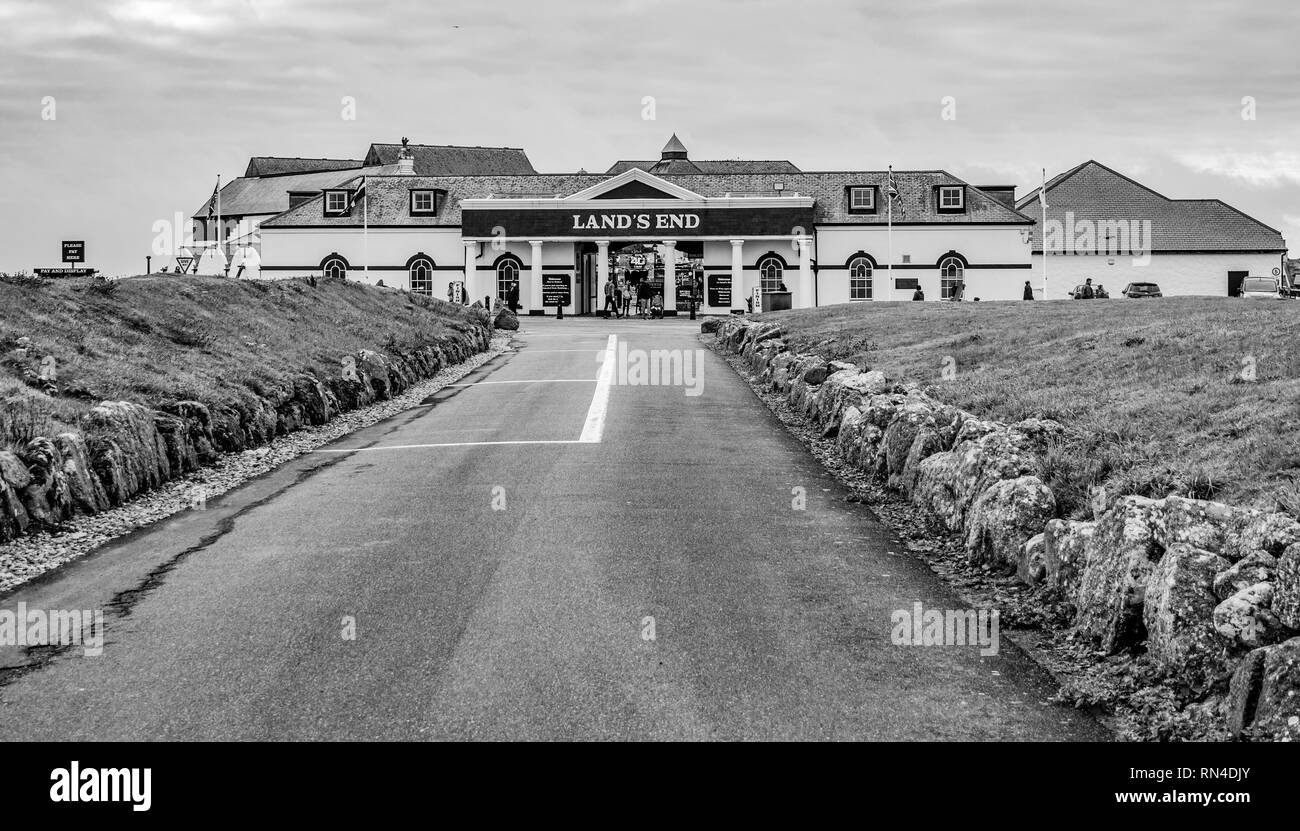 Famous Landmark in Cornwall - Lands End at the Celtic Sea Stock Photo ...