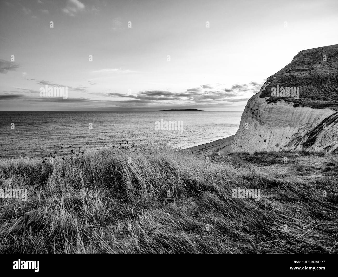 Devon cliffs coast sea ocean uk Black and White Stock Photos & Images ...