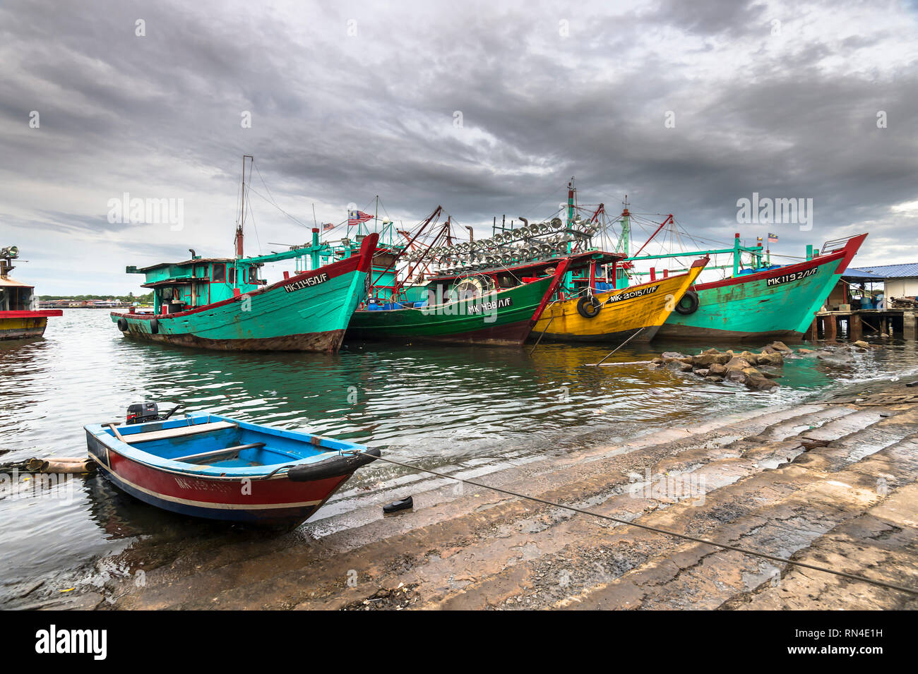 Labuan Fishermen Boat Stock Photo - Alamy