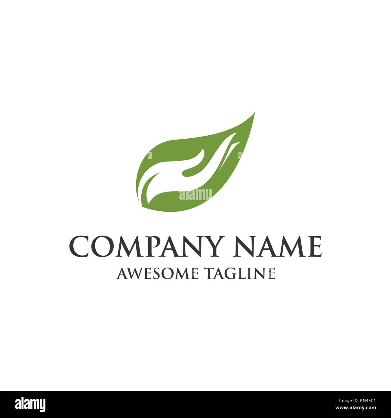 nature hand care logo. abstract hand leaf symbol. vector eps 10 Stock ...