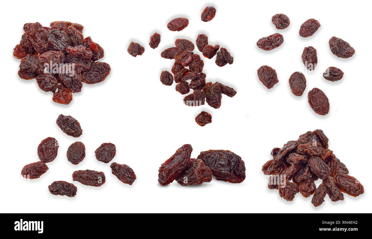 Collection Dried raisins isolated on white clipping path Stock Photo ...