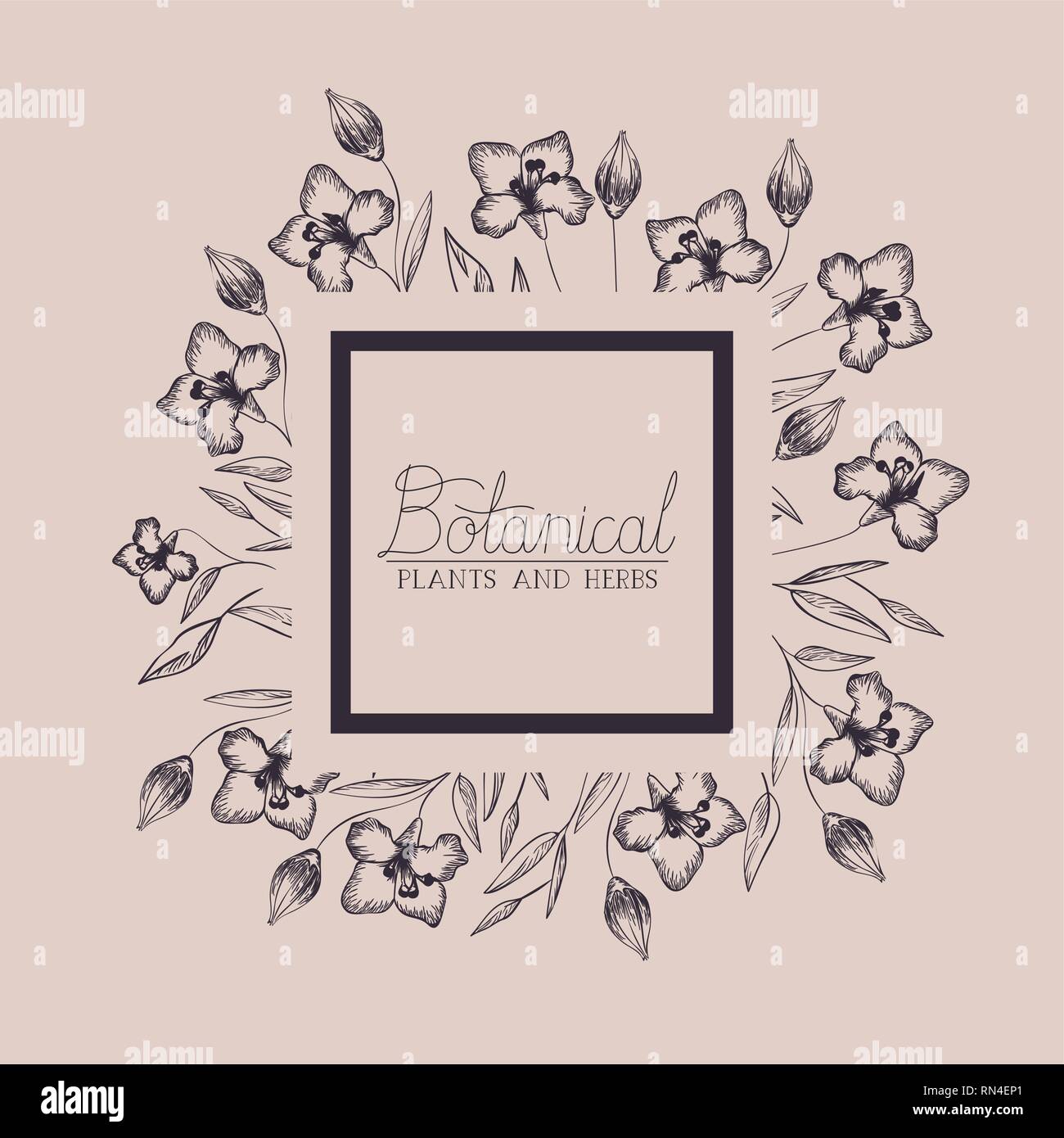 Decorated with flowers and greenery Stock Vector Images - Alamy