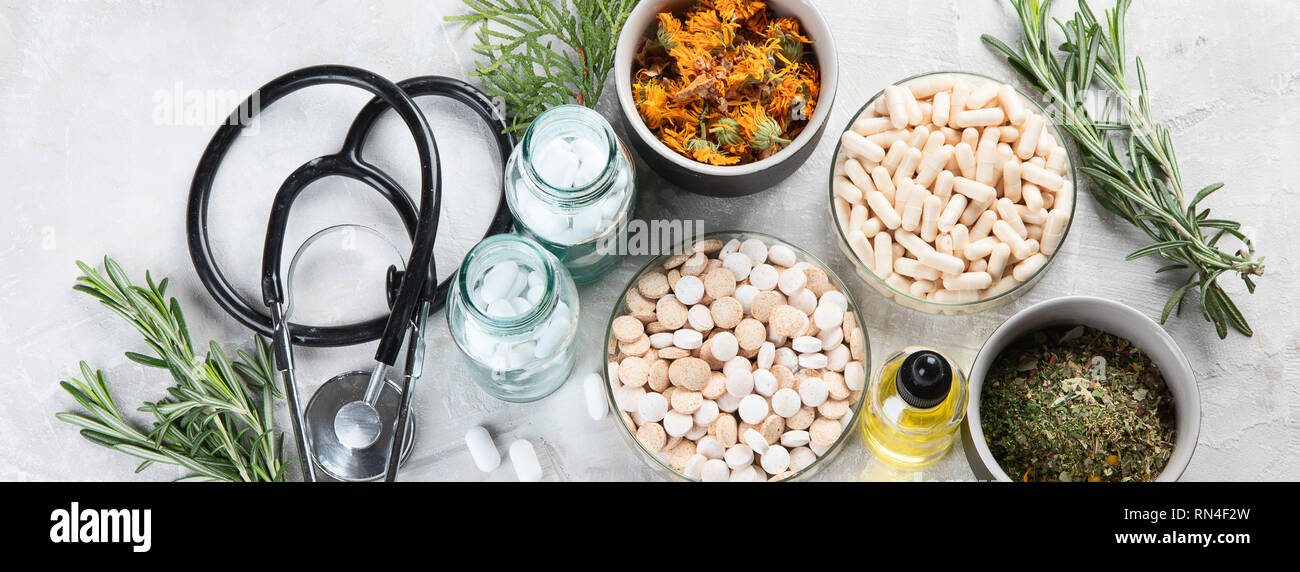 Alternative medicine herbs and homeopathic globules. Homeopathy ...