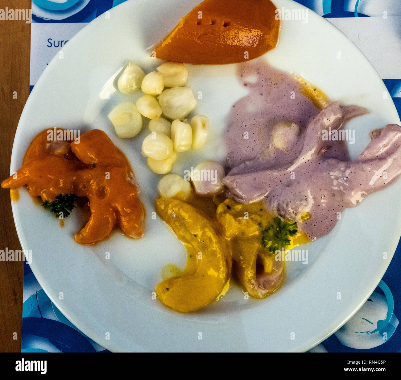 Ceviche, typical peruvian food based on fish marinated with lemon Stock ...