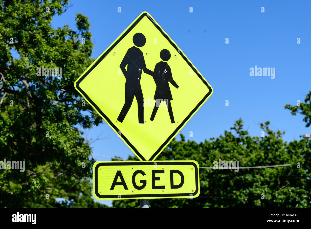 Elderly persons in area sign Stock Photo - Alamy