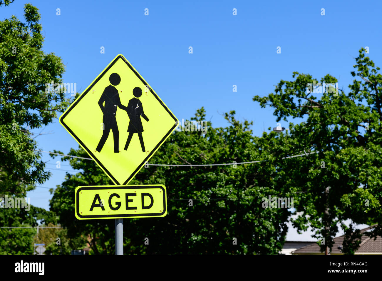 Elderly road sign slow hi-res stock photography and images - Alamy