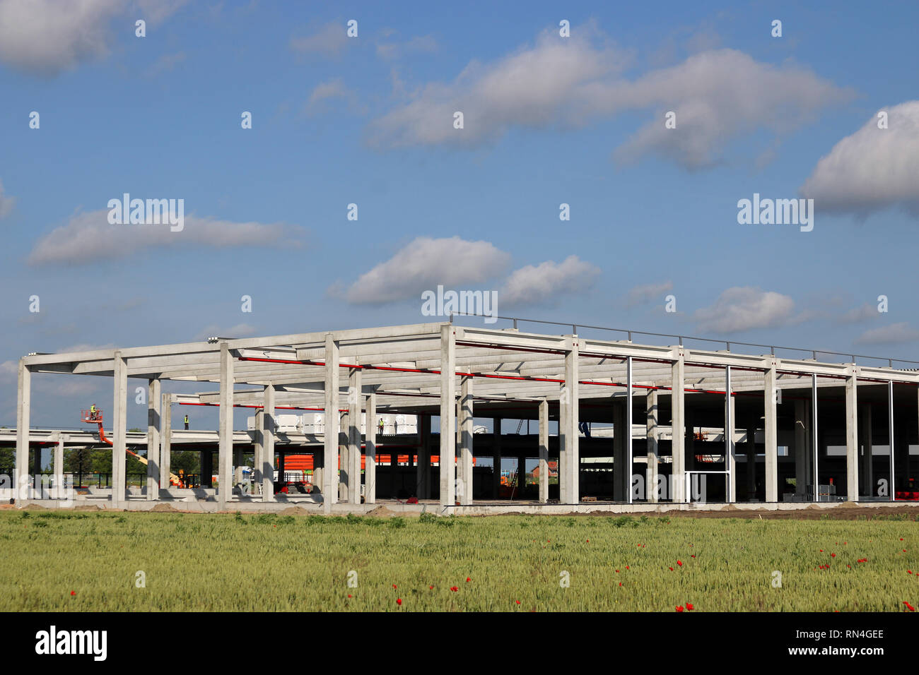 modern factory construction site with workers Stock Photo - Alamy