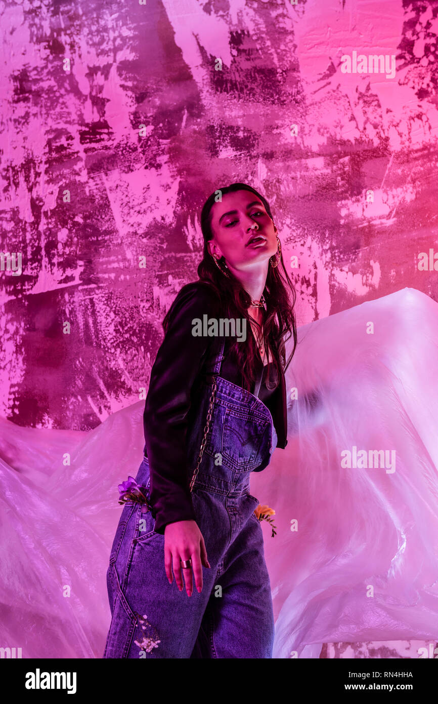 Beautiful dreamy woman having a creative photo shoot Stock Photo - Alamy