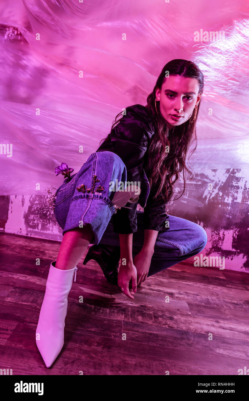 Low angle of a nice young model Stock Photo - Alamy