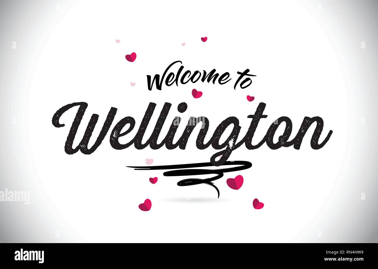 Wellington Welcome To Word Text with Handwritten Font and Pink Heart ...
