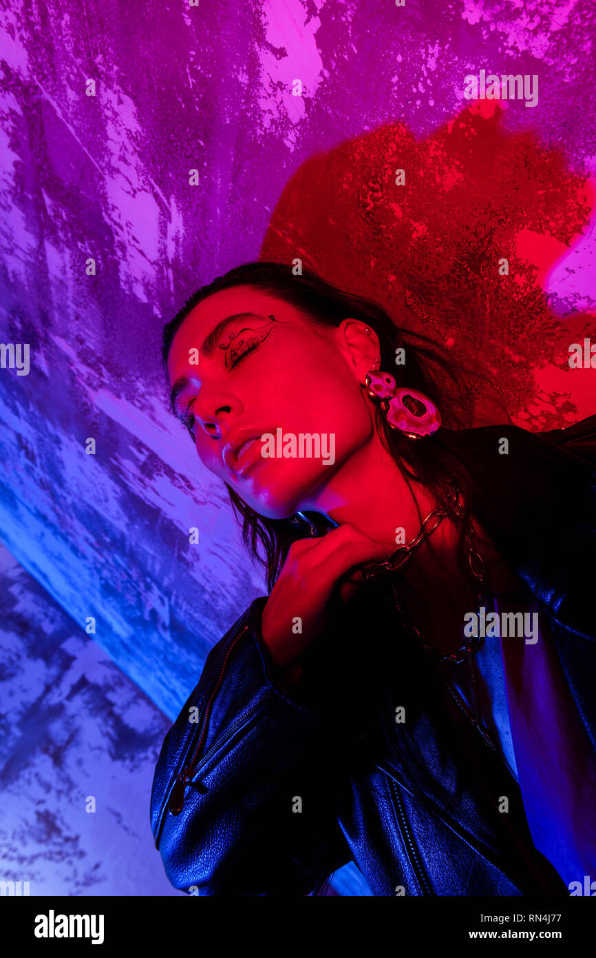 Low angle of a beautiful peaceful model Stock Photo - Alamy