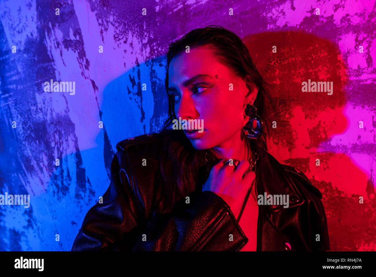 Nice thoughtful model turning her head aside Stock Photo - Alamy