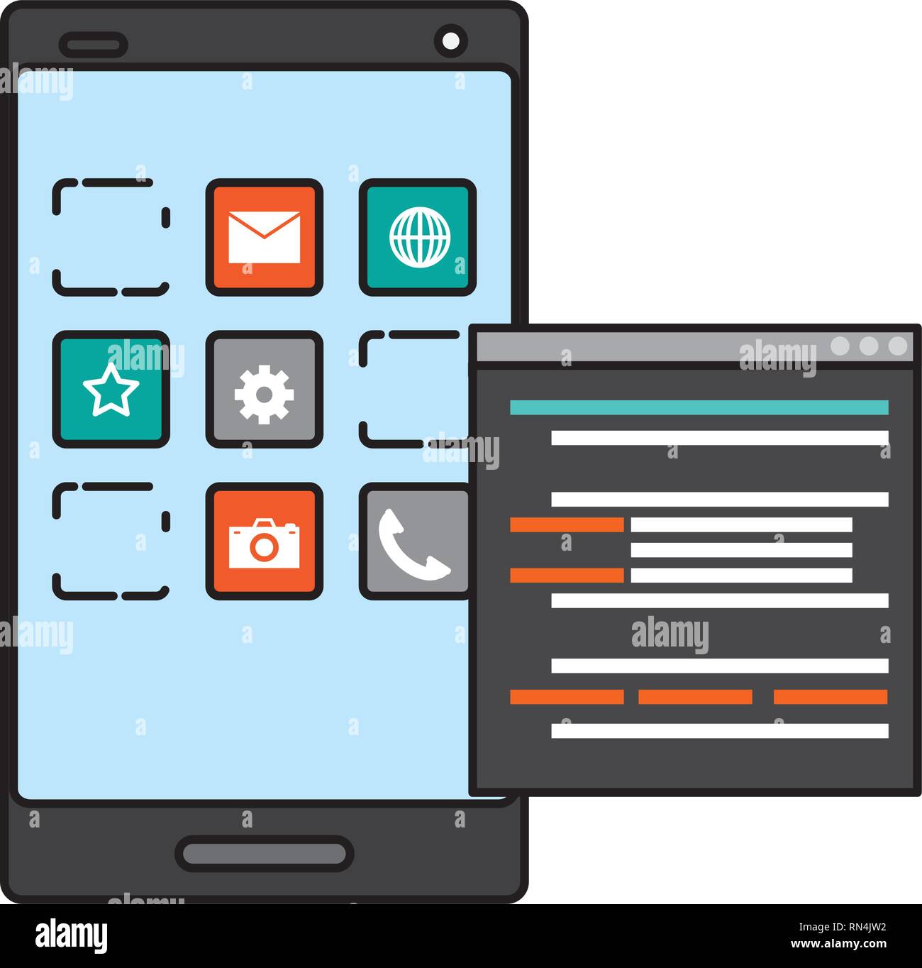 mobile app development Stock Vector Image & Art - Alamy