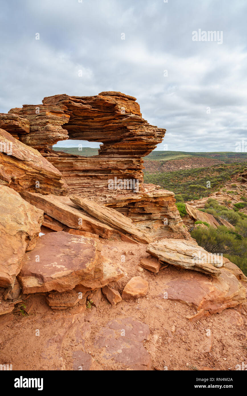 natures window in the desert of kalbarri national park, western ...