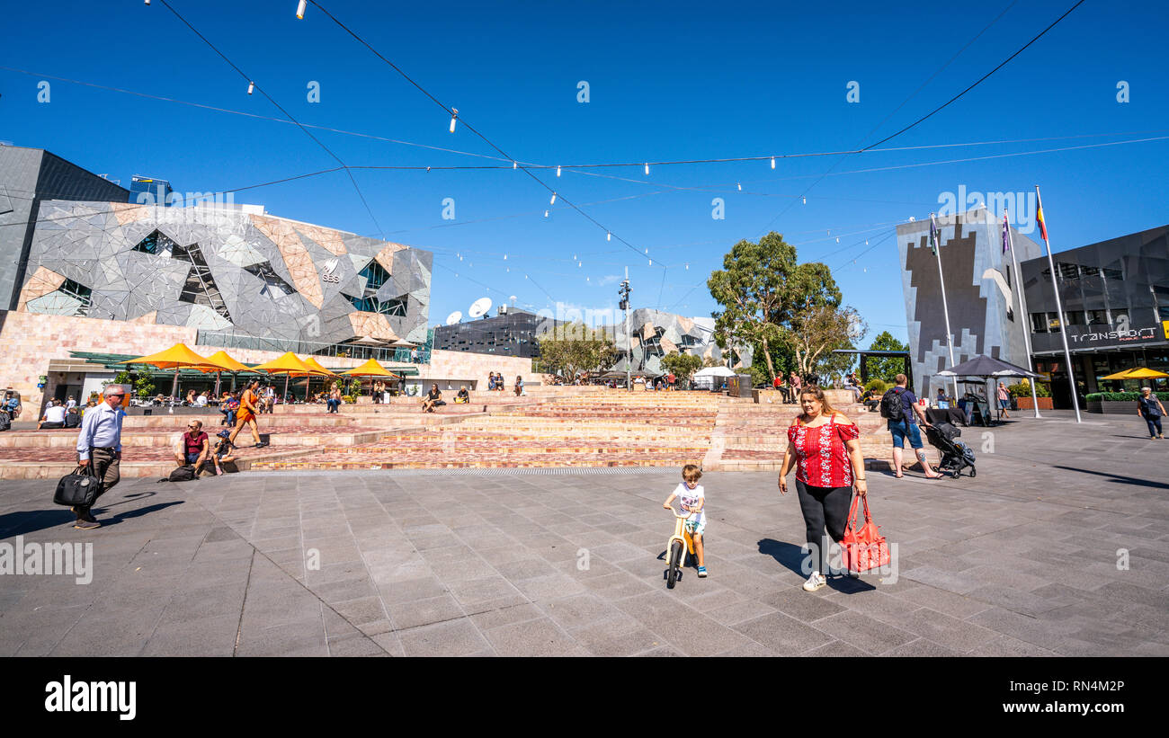 Federation square melbourne australia hi-res stock photography and ...