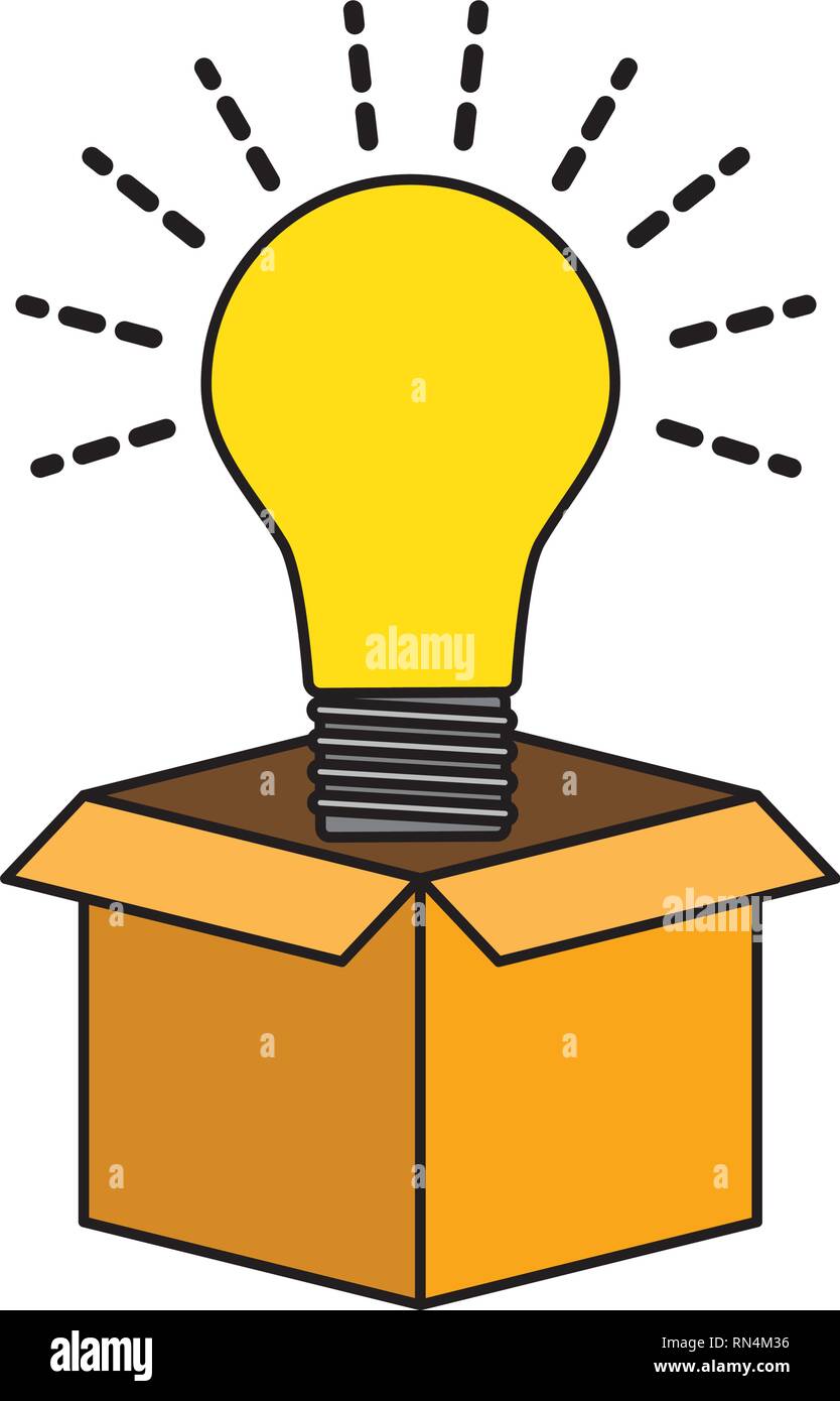 cardboard box bulb creativity storage Stock Vector Image & Art - Alamy