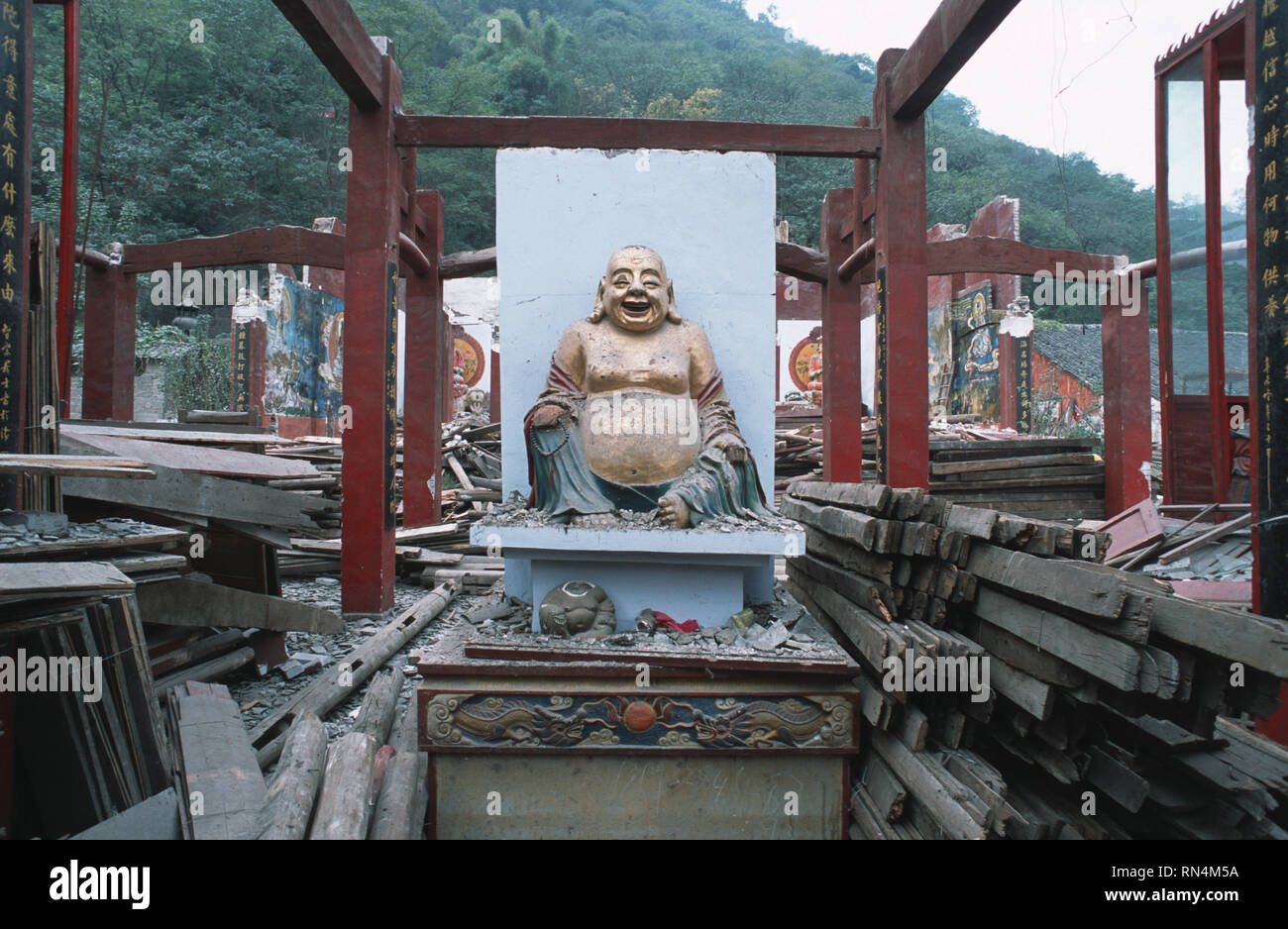 Caption: Fengdu, Hubei, China - Nov 2002. An old Buddhist temple in the ...