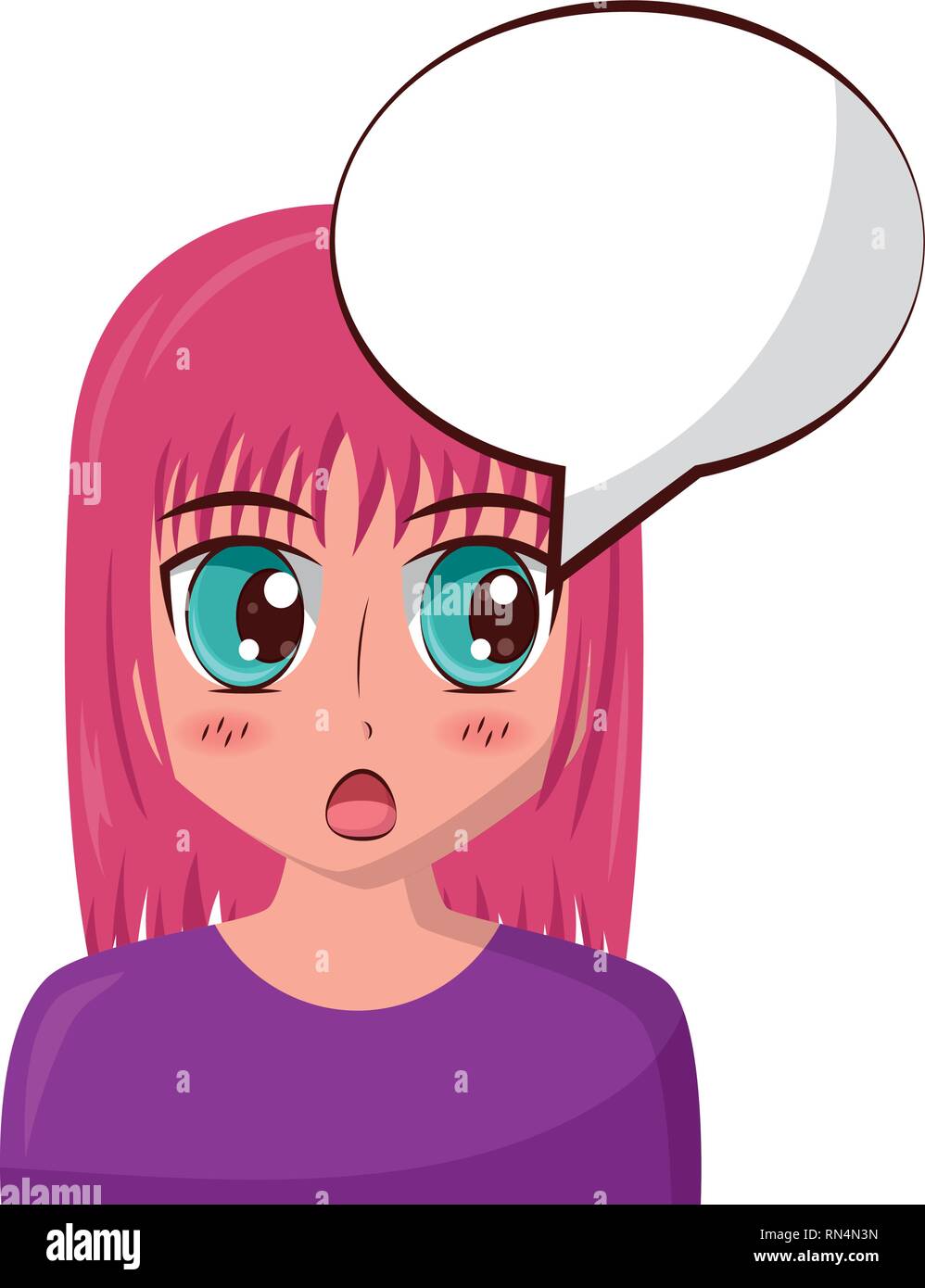 anime girl talk speech bubble Stock Vector Image & Art - Alamy