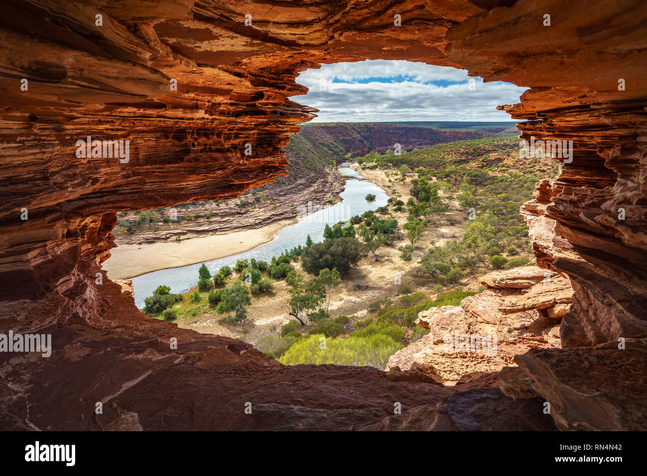 natures window in the desert of kalbarri national park, western ...